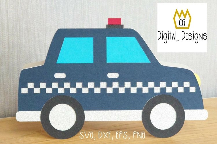 Police Car Card - SVG