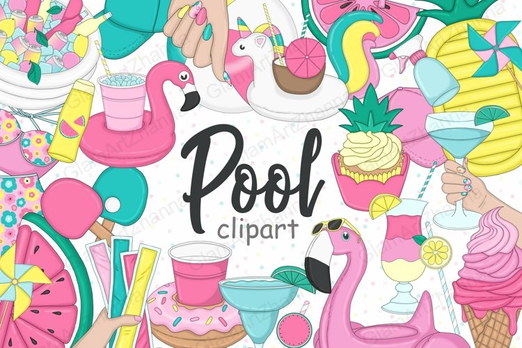 Pool CLIPART Summer Tropical Flamingo Unicorn Vacation - PNG (1873628 ...