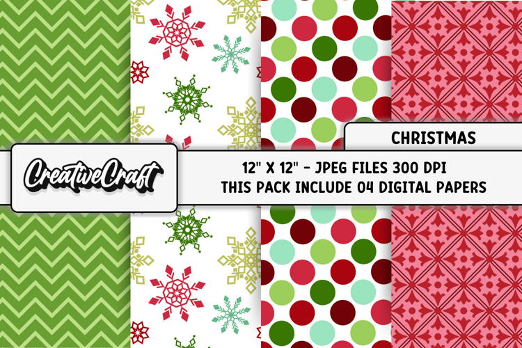 Christmas Digital Papers, scrapbooking backgrounds designs