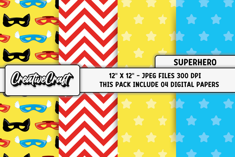 Superhero Digital Papers, scrapbooking backgrounds designs