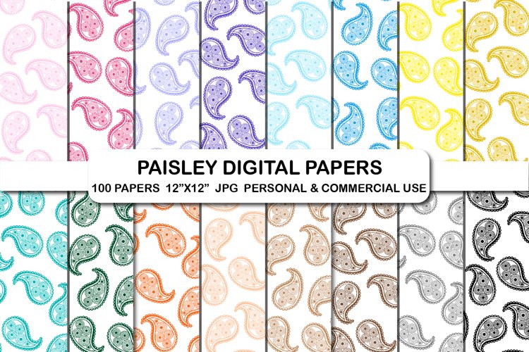 Paisley Background Digital Papers Scrapbooking Pattern Paper