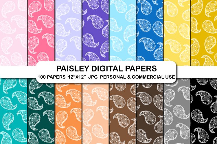 Paisley Background Digital Papers Scrapbooking Pattern Paper