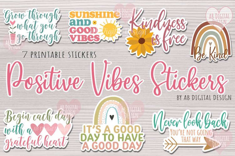 Positivity & Inspirational quotes printable stickers