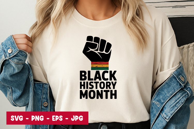Black History Month Raised Fist Minimal Vector Icon