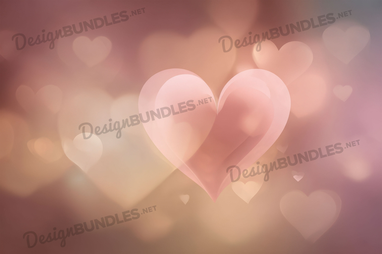 Elegant Single Heart Bokeh Digital Background