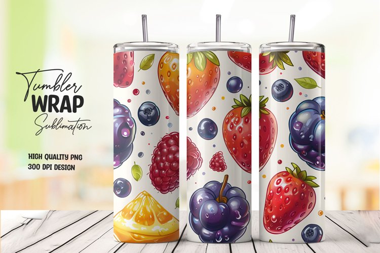 Fruit pattern tumbler wrap sublimation (4930184)