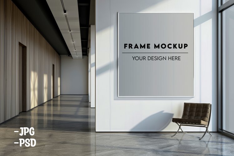 Wall frame mockup psd and jpg file