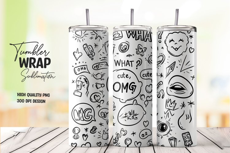 Comic artwork tumbler wrap sublimation (4978240)