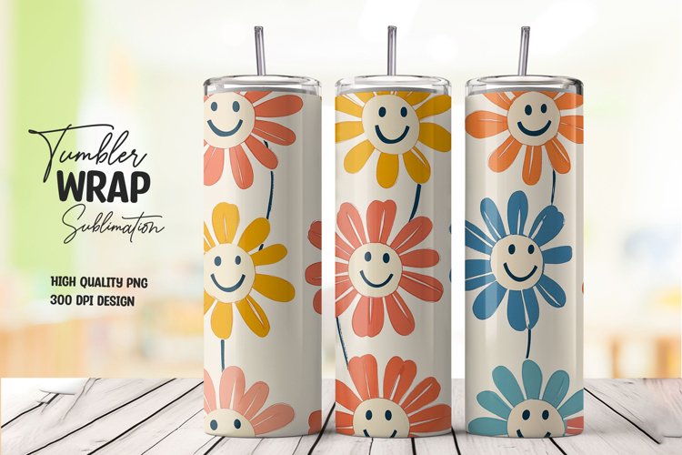 Watercolor floral tumbler wrap sublimation png (4940809)