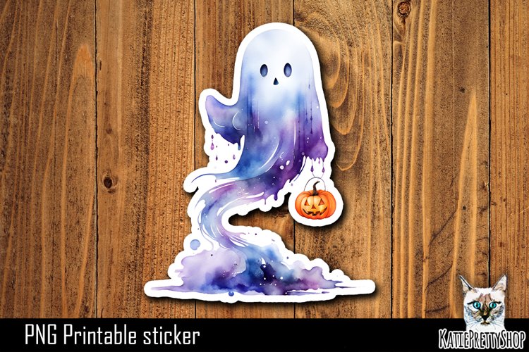 Halloween Ghost Sticker PNG (4131512)