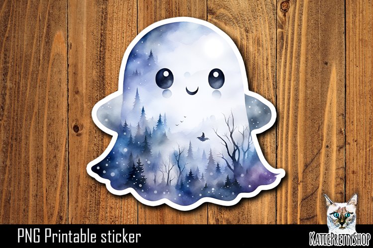 Halloween Ghost Sticker PNG (4131515)