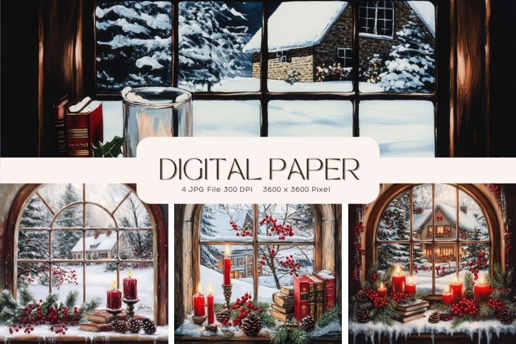 Christmas Window Background Winter Snow Wallpaper (6513529)