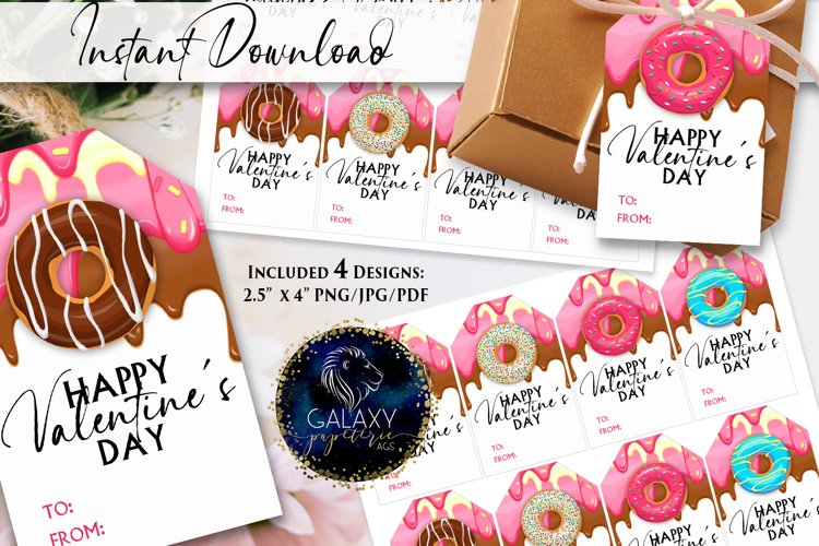 Donut Valentines Day Favor Tag, Happy Valentine's (2321749)