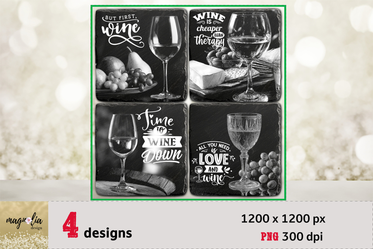 Wine bundle slate coaster engraving