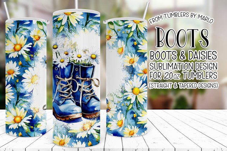 Boots Tumbler, Floral Tumbler, Boots and Flowers Tumbler