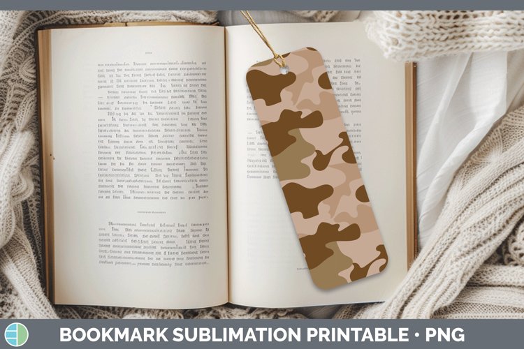 Pretty Camo Brown Bookmark Sublimation Printable Designs