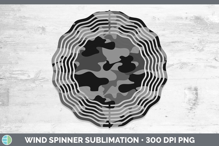Pretty Camo Gray Wind Spinner Sublimation Spinner Designs