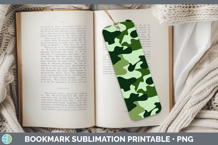 Pretty Camo Green Bookmark Sublimation Printable Designs