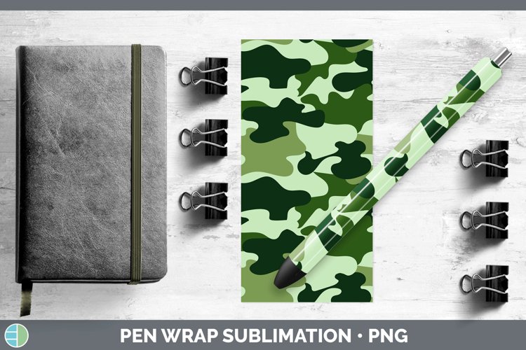 Pretty Camo Green Pen Wrap Sublimation Epoxy Pen Designs