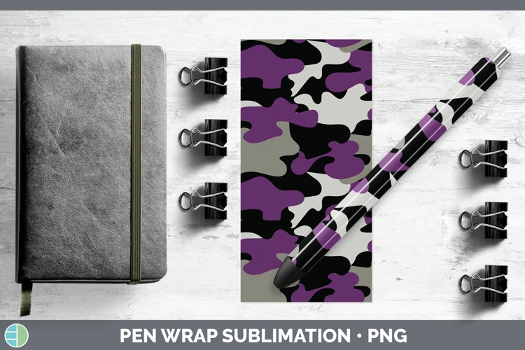 Pretty Camo Purple Pen Wrap Sublimation Epoxy Pen Designs