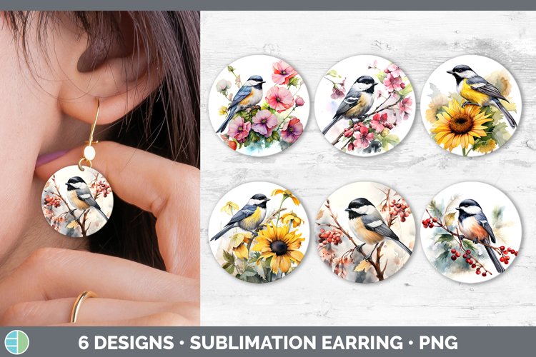 Pretty Chickadee Bird Round Earrings | Bundle Earrings Desig