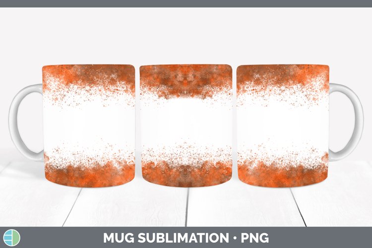 Pretty Color Splash Orange Mug Wrap Sublimation Coffee Cup D