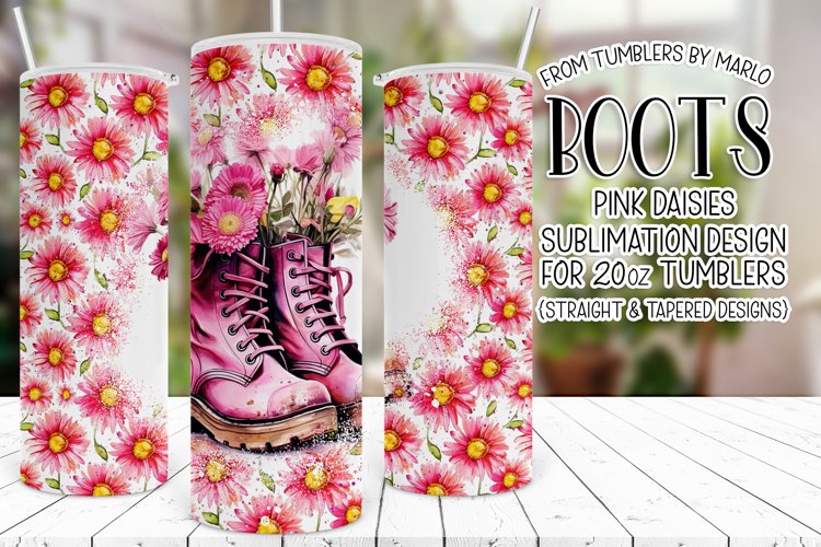 Boots Tumbler, Floral Tumbler, Boots and Flowers Tumbler