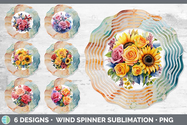Pretty Rose Flowers Wind Spinner | Bundle Spinner Designs