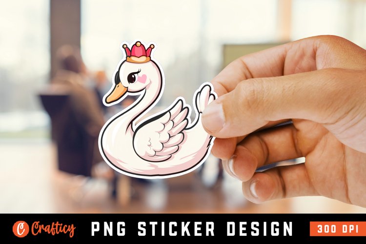 Pretty Swan Characters Sticker,Pretty Stickers,Bird Sticker