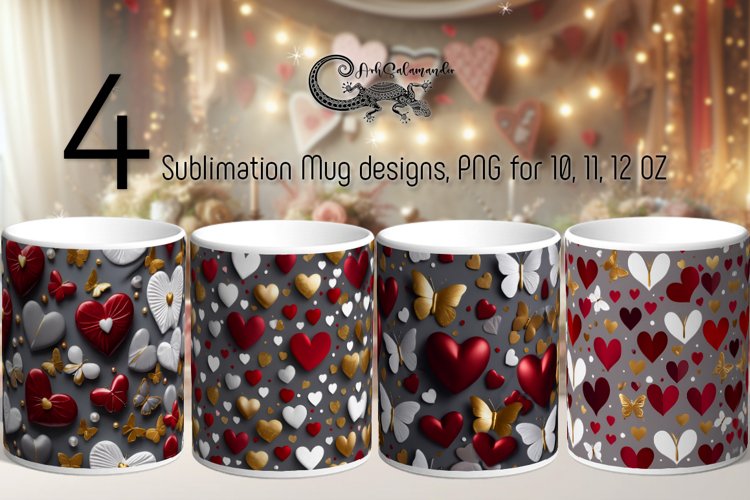 Love tree & hearts | Wedding Sublimation Mug design Bundle