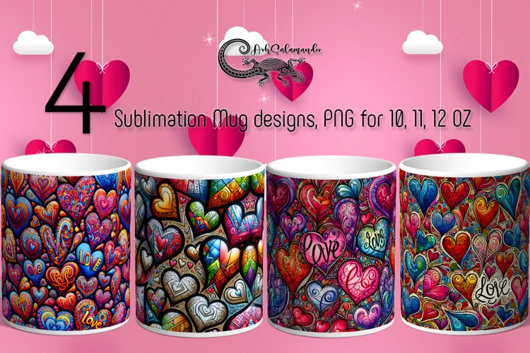 Love tree & hearts | Wedding Sublimation Mug design Bundle