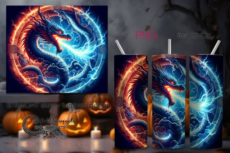 Chinese dragon | Skinny tumbler sublimation design PLUS