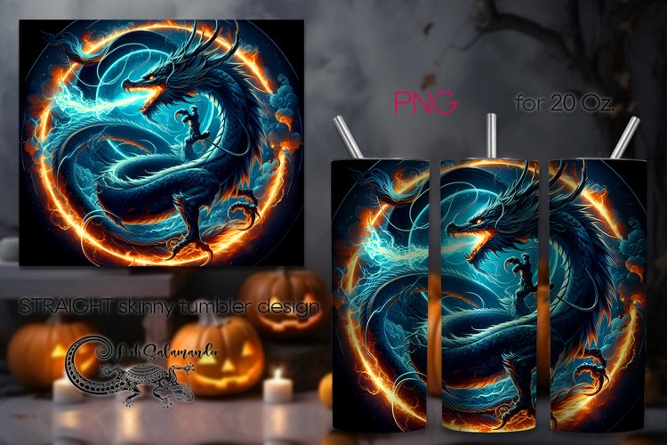 Chinese dragon | Skinny tumbler sublimation design PLUS