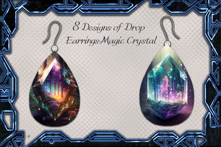 Earrings - Magic Crystal I 8 Designs of Drop Earrings, PNG