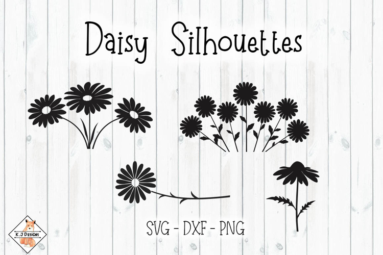 Daisy Silhouettes SVG DXF PNG