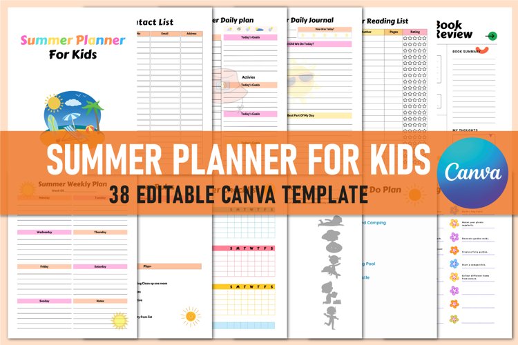 Summer Planner For Kids For Canva