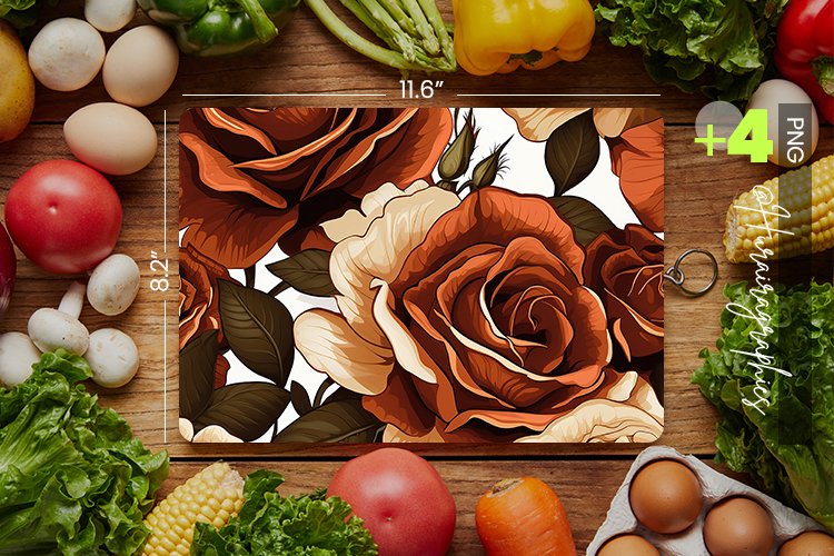 Bronze Roses Cutting Board Design - 04 Variations