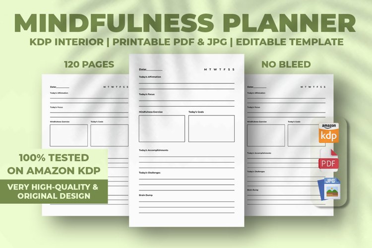 Mindfulness Planner KDP Interior (2156790) | Planner Templates | Design ...