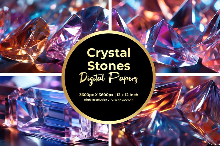 Crystal Stones Digital Paper