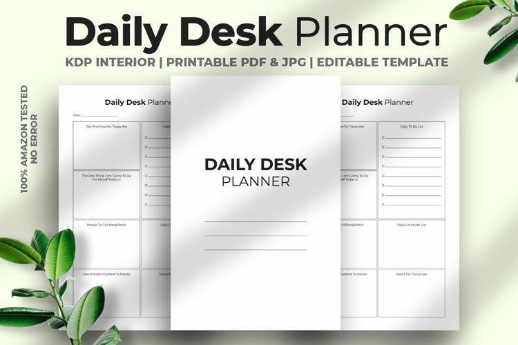 Daily Desk Planner Kdp Interior