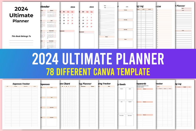 2024 Ultimate Planner Canva Interior for KDP