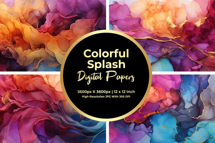 Colorful Splash Digital Paper