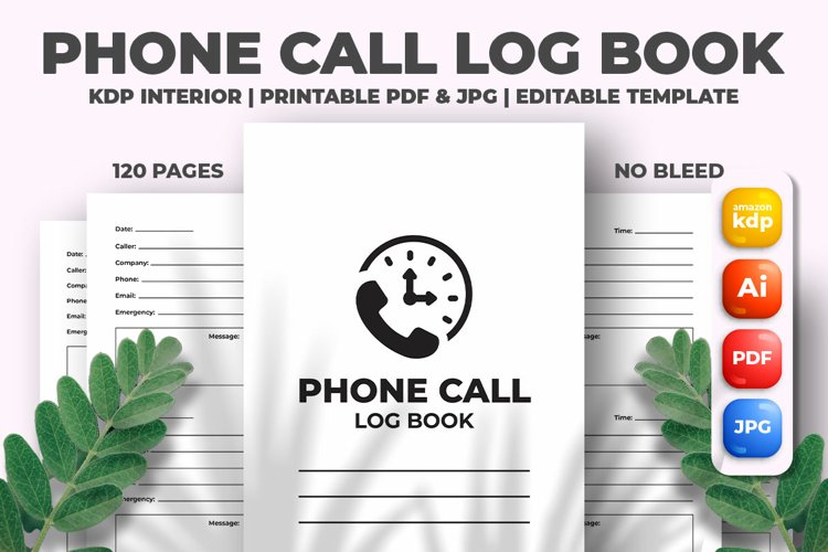 Phone Call Log Book KDP Interior (2158248)