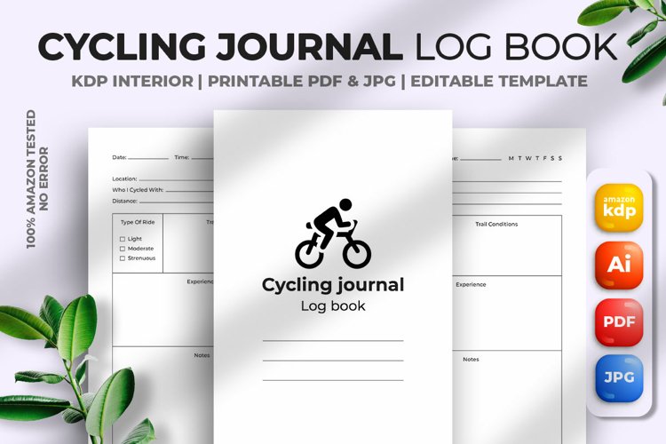 Cycling Journal Log book Kdp Interior