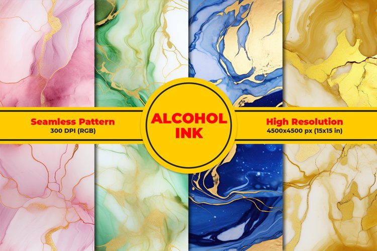 Alcohol Ink Seamless Pattern Digital Paper Design (3524829)