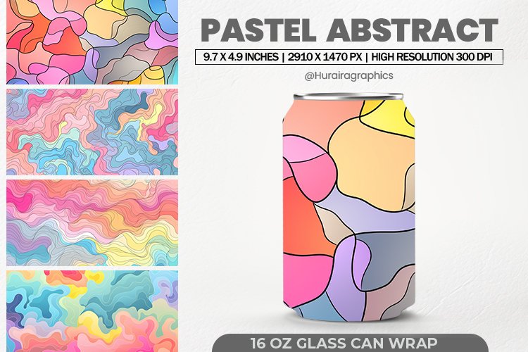 Pastel Abstract Glass Can Wrap,16 Oz Tumbler (3624344)