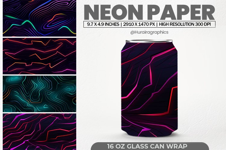 Neon Paper Can Wrap,16 Oz Tumbler Sublimation (3543528)