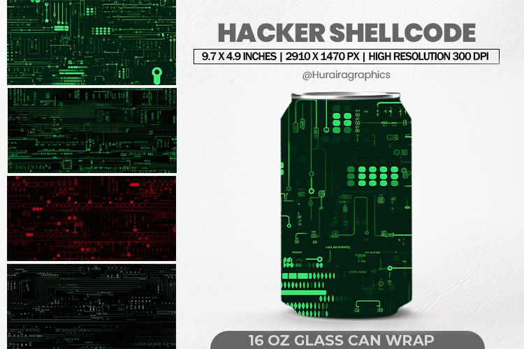 Hacker Shellcode Glass Can Wrap,16 Oz Tumbler (3550248)
