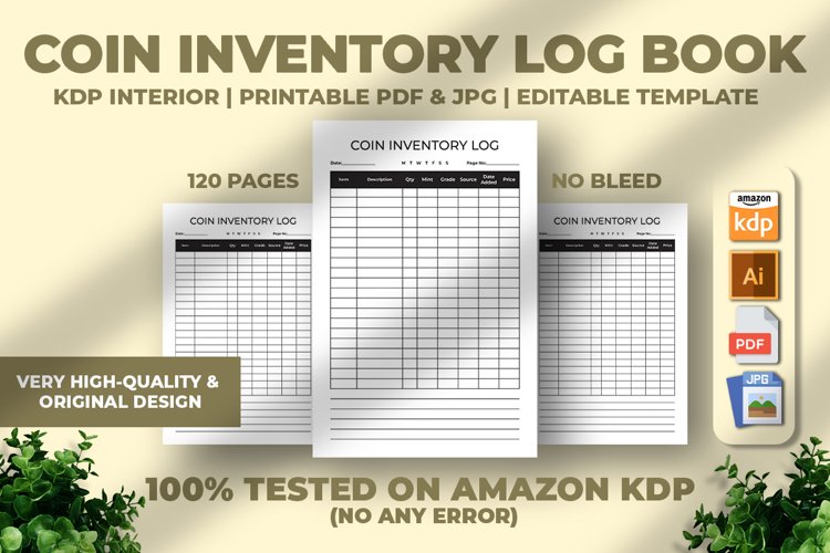 Coin Inventory Log Book KDP Interior (2157883) | Planner Templates ...