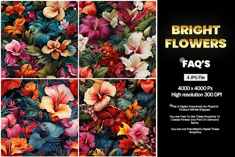 Bright flowers Square Coaster - 04 Variations (4585790)